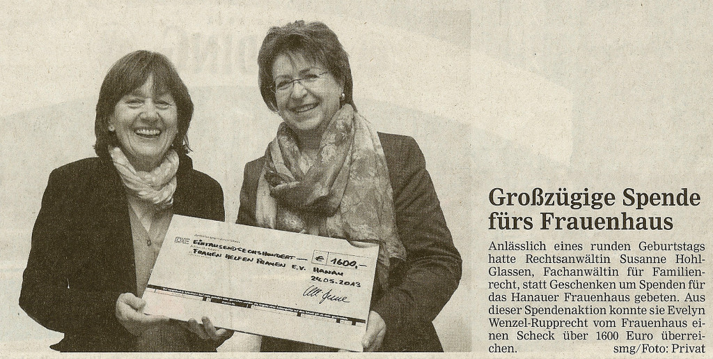 Frauenhaus Hanau - Presse - 2013